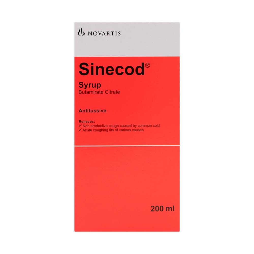 Sinecod Cough Syrup 200ml | Medicina Pharmacy – Al Manara Pharmacy