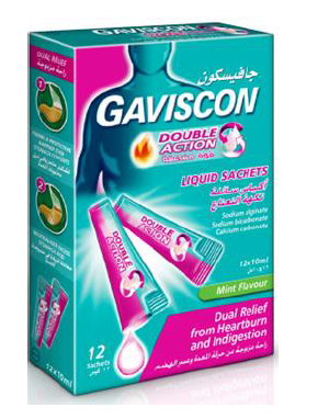 Gaviscon Double Action Mint Liquid Sachet 12s – Al Manara Pharmacy