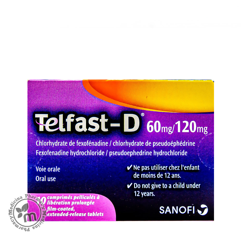 Telfast D 60mg/120mg Tablet 10 | Medicina Pharmacy – Al Manara Pharmacy