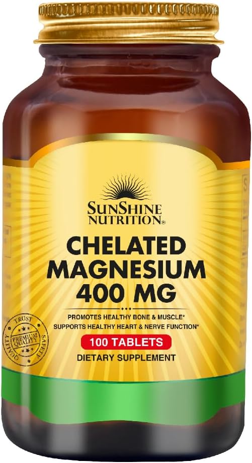 Sunshine Nutrition Chelated Magnesium 400mg - Supports Bone, Muscle ...