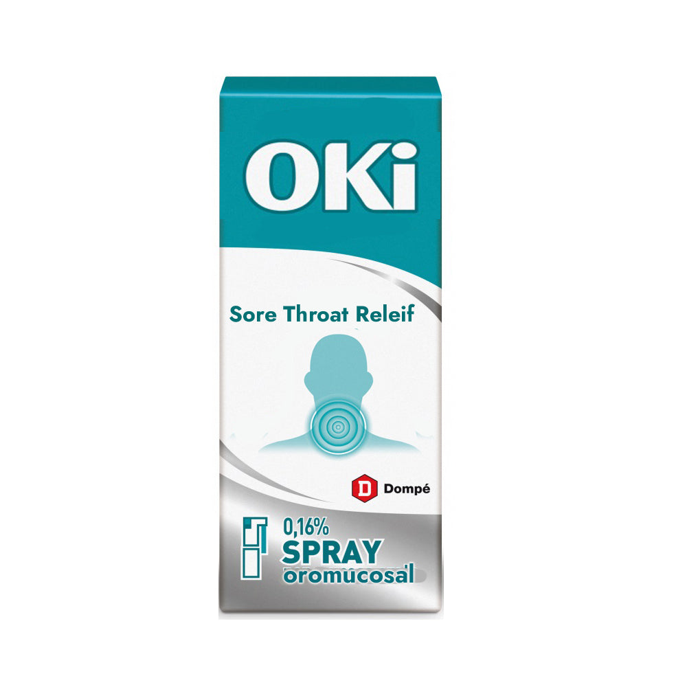 Oki Sore Throat Relief Spray 0.16% 15ml | Medicina Pharmacy – Al Manara ...