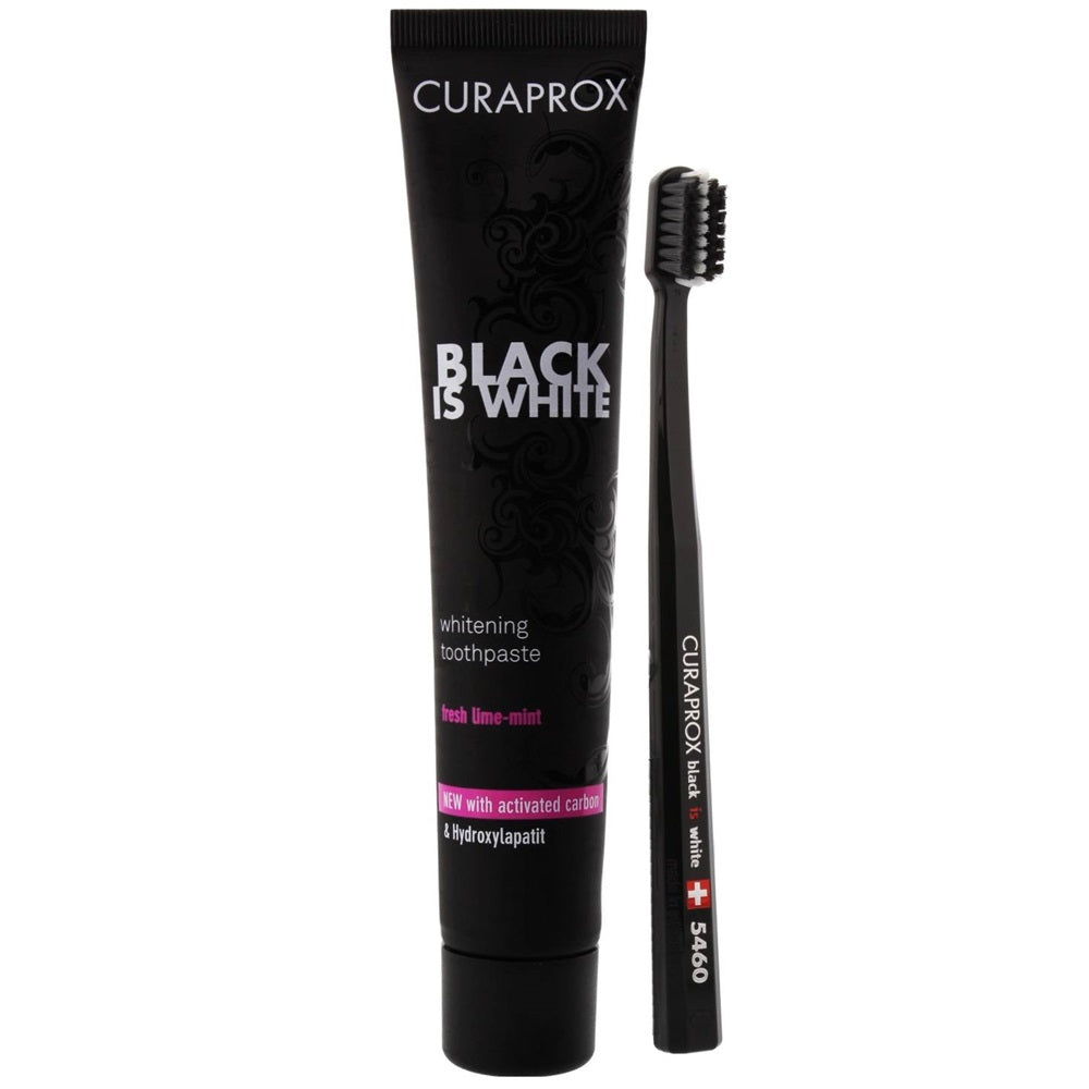 Curaprox Black Is White Set (Toothpaste + ToothBrush) – Al Manara Pharmacy