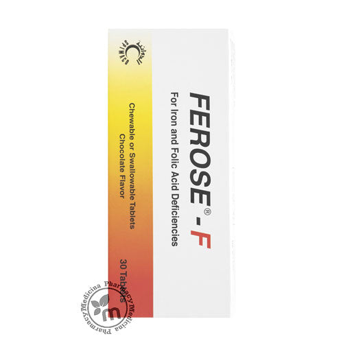 Ferose F Chewable Tablets 30s Iron Supplement – Al Manara Pharmacy